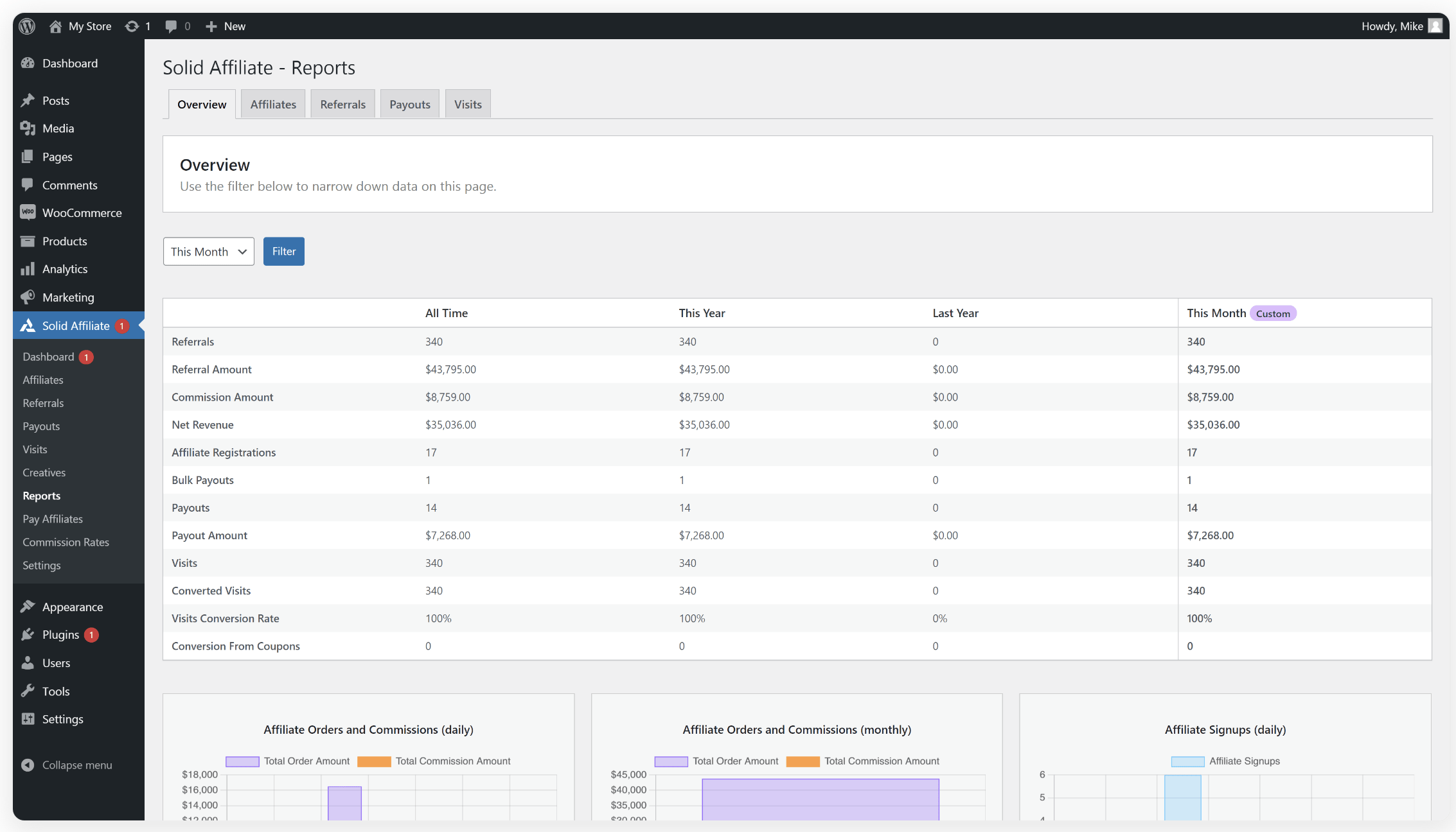 Reports - Documentation | Solid Affiliate